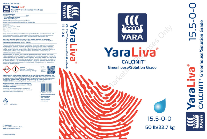 YaraLiva® CALCINIT™ 15.5-0-0 with 19% Calcium - Plant Life Co Shop